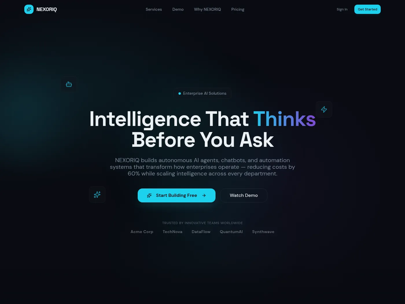 NEXORIQ AI Agency Site