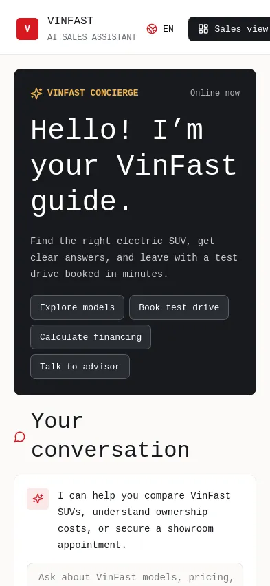 VinFast AI Sales Assistant