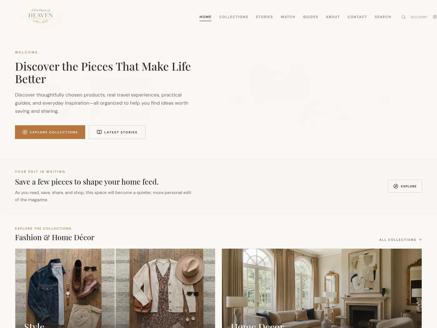Pieces of Heaven Website