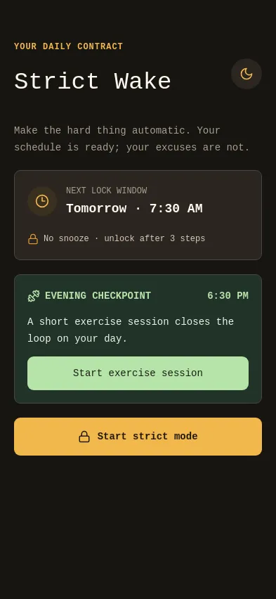 Strict Wake-Up App