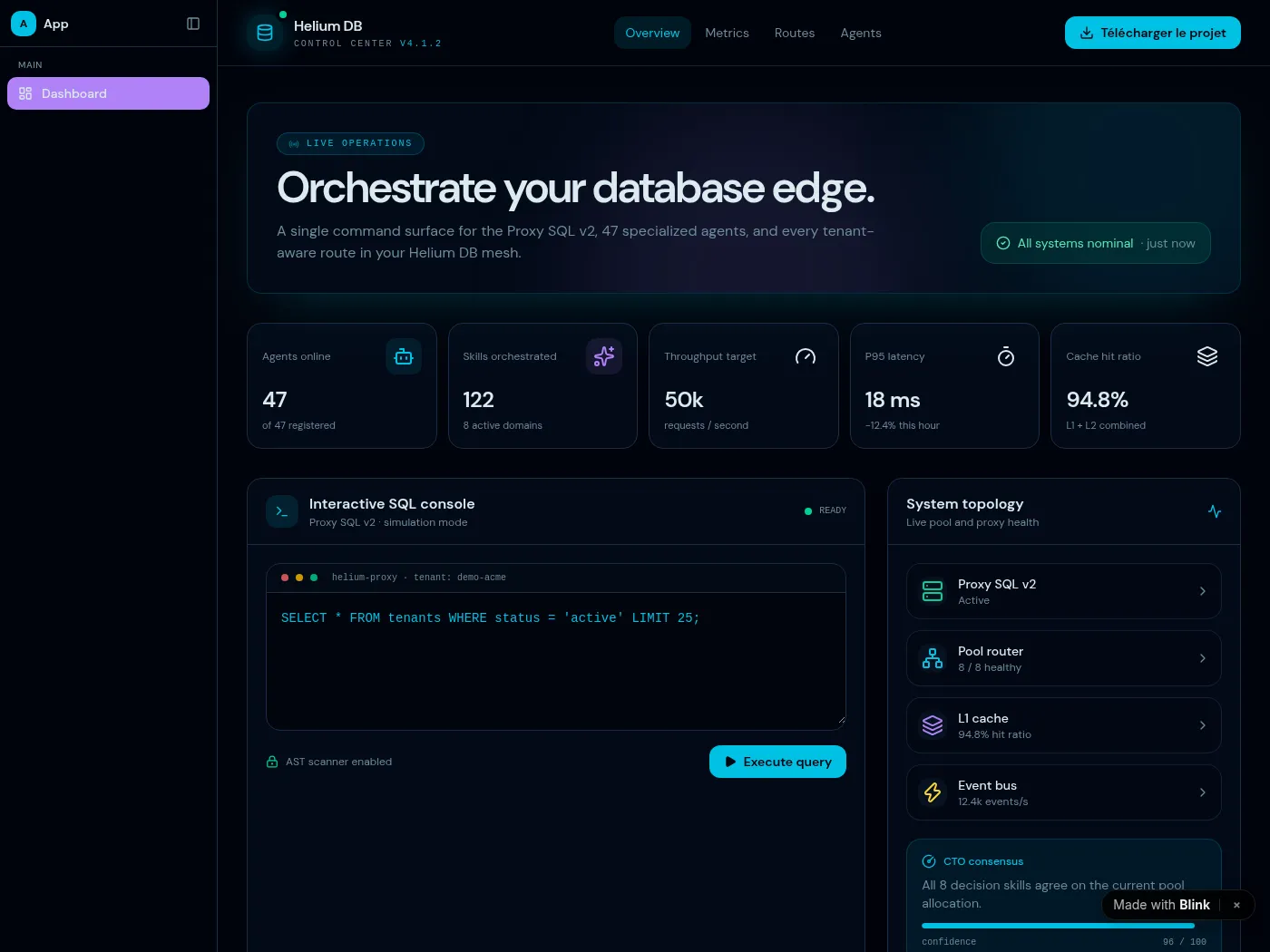 Helium DB Control Center