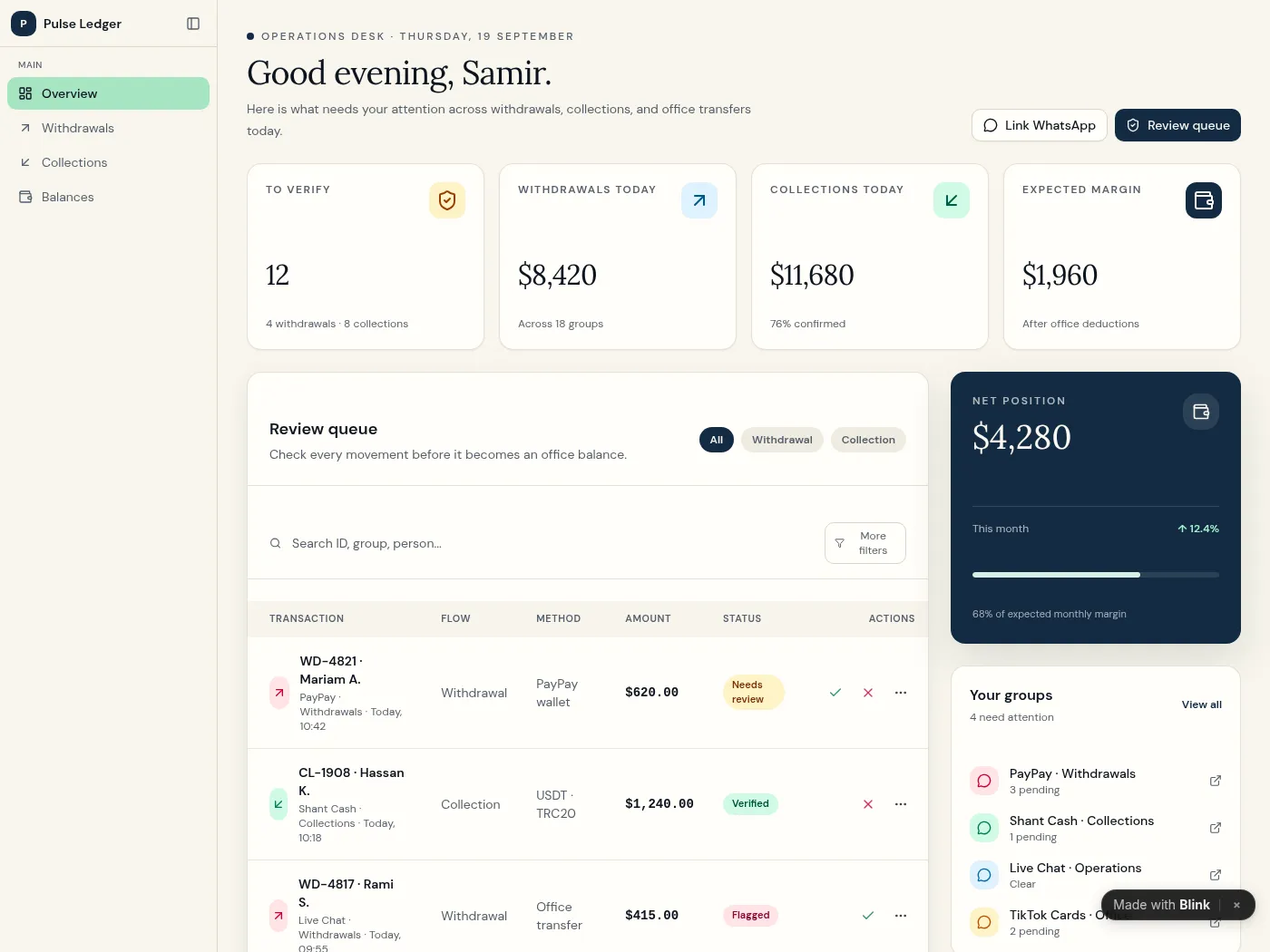 WhatsApp Payments Tracker