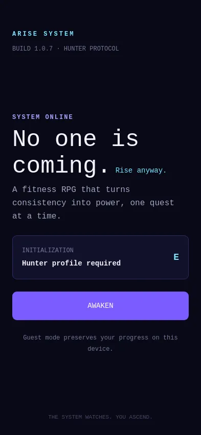 Arise System Fitness RPG