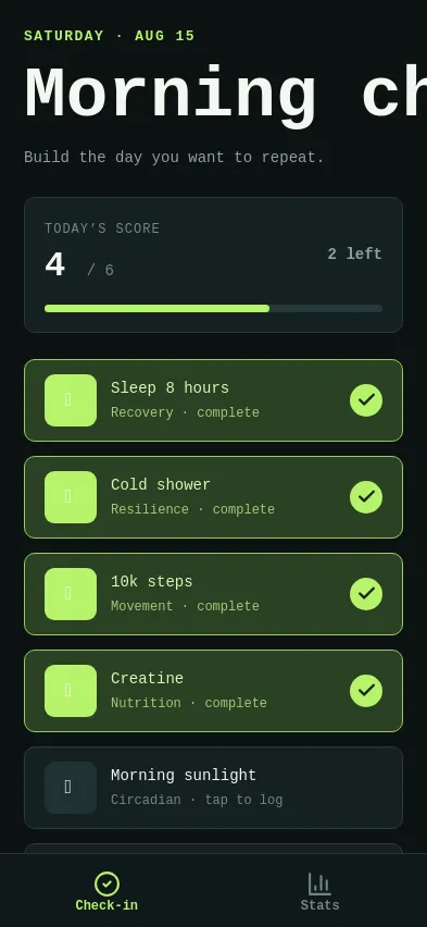 Biohacker Habit Tracker