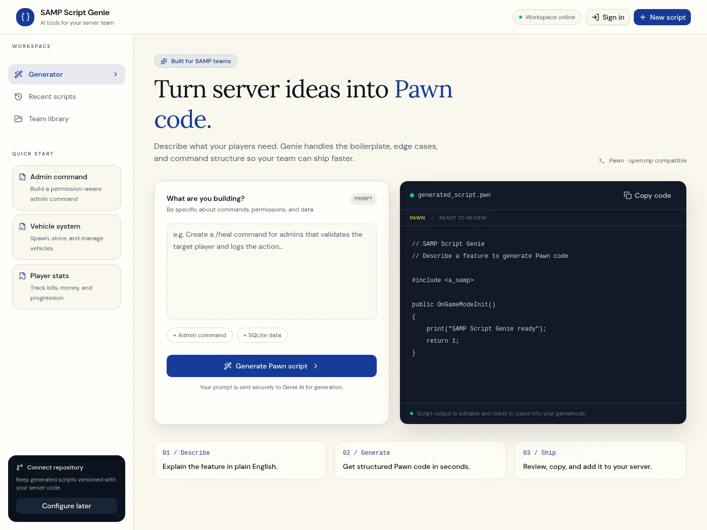SAMP Script Genie