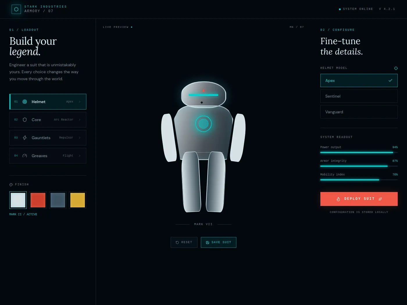 Ironman Suit Creator