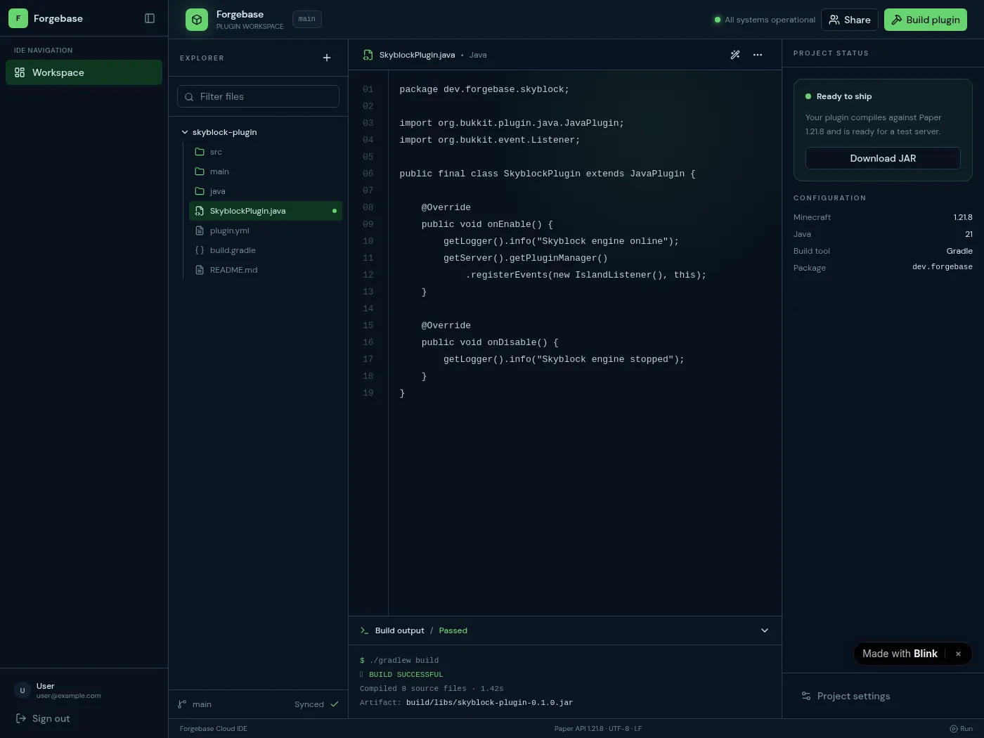 Minecraft Plugin IDE