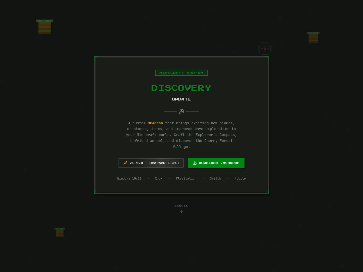 Minecraft Discovery Addon UI