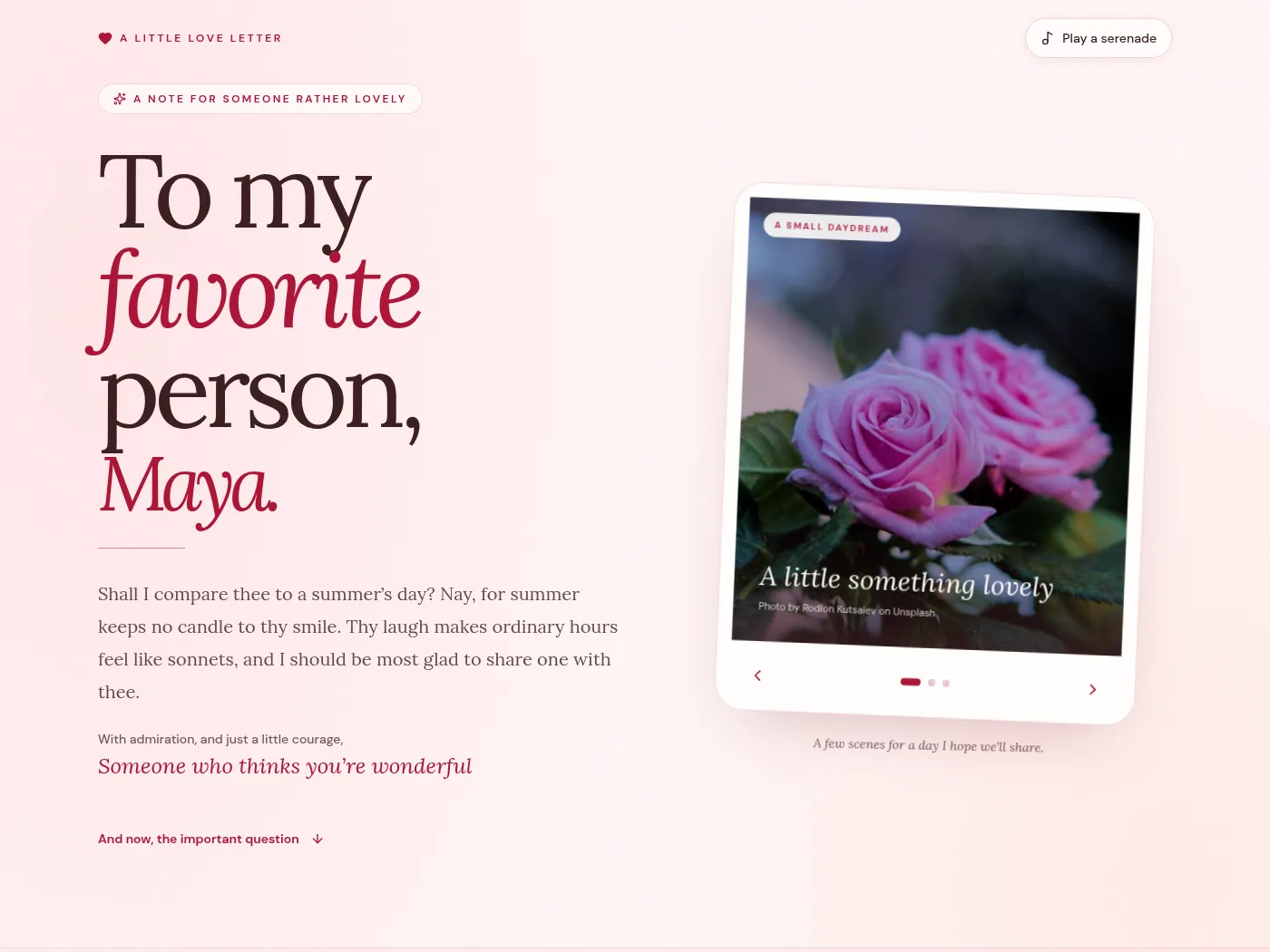 Crush Date Proposal Site