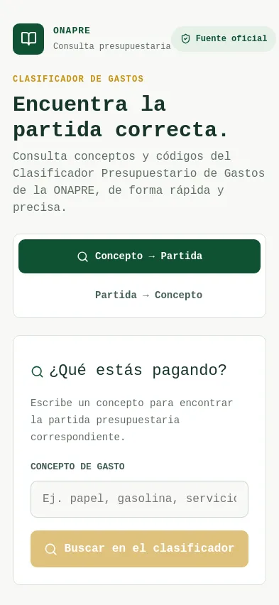 ONAPRE Presupuesto Móvil