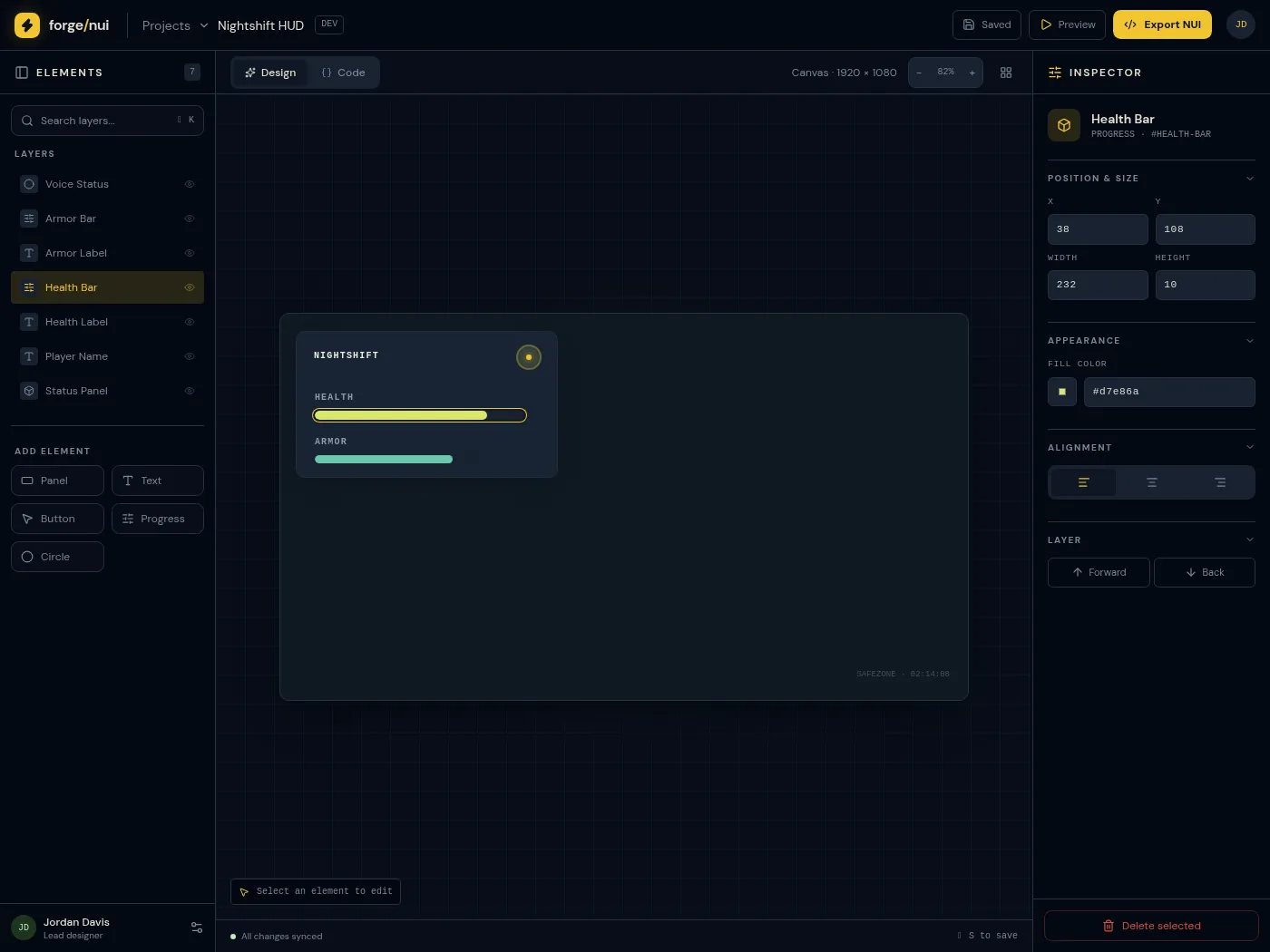 FiveM NUI UI Builder