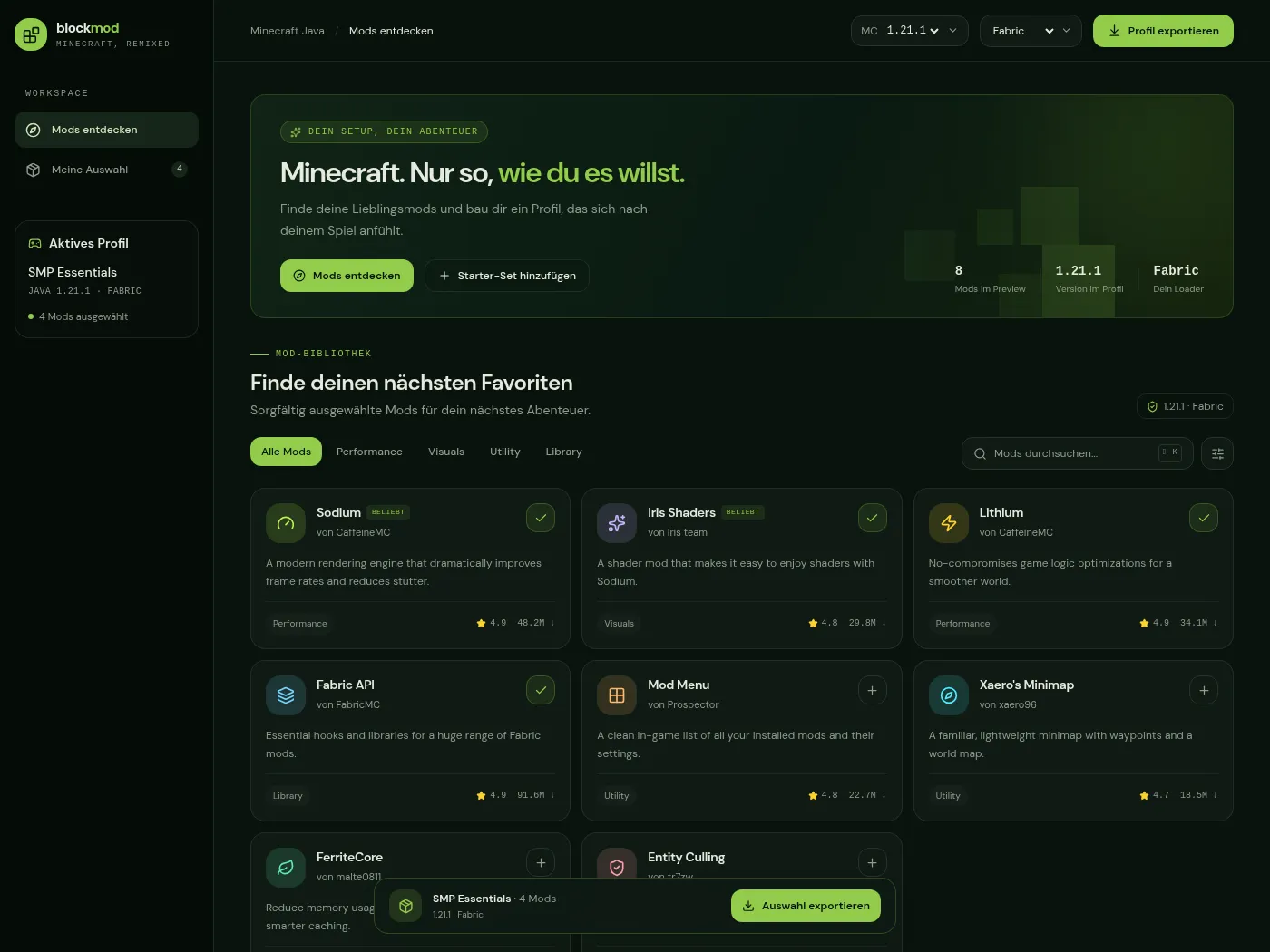 BlockMod Minecraft Client
