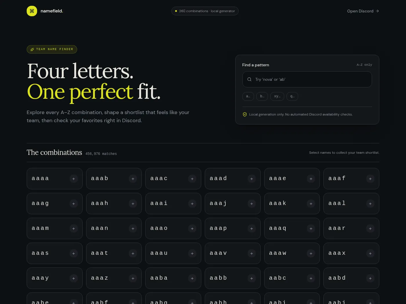 Discord Name Finder