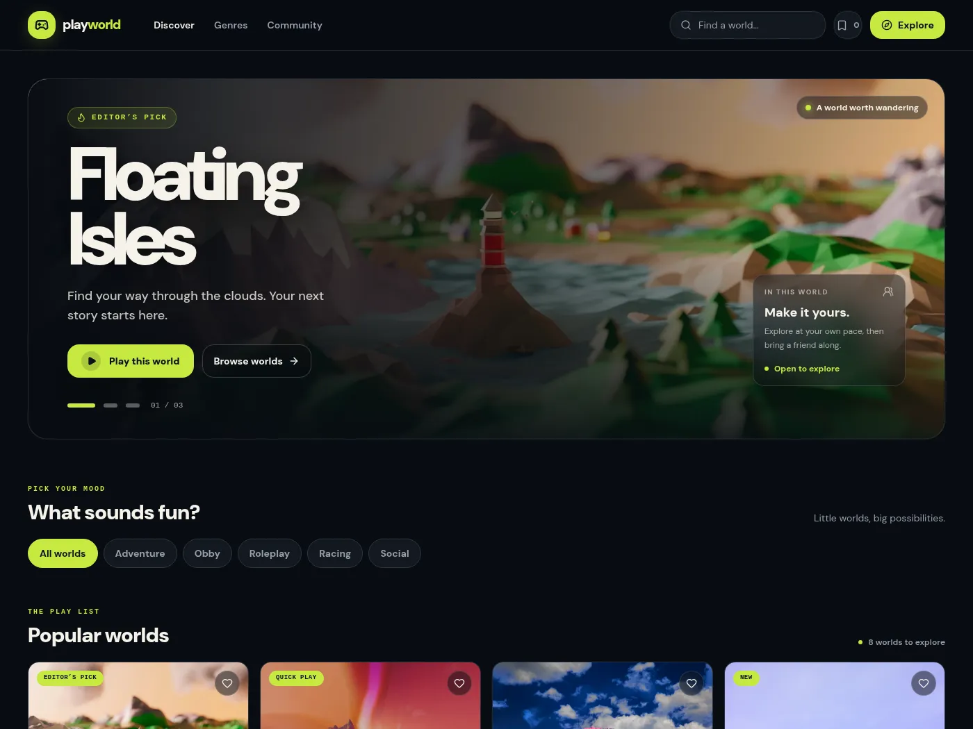 PlayWorld Web Portal