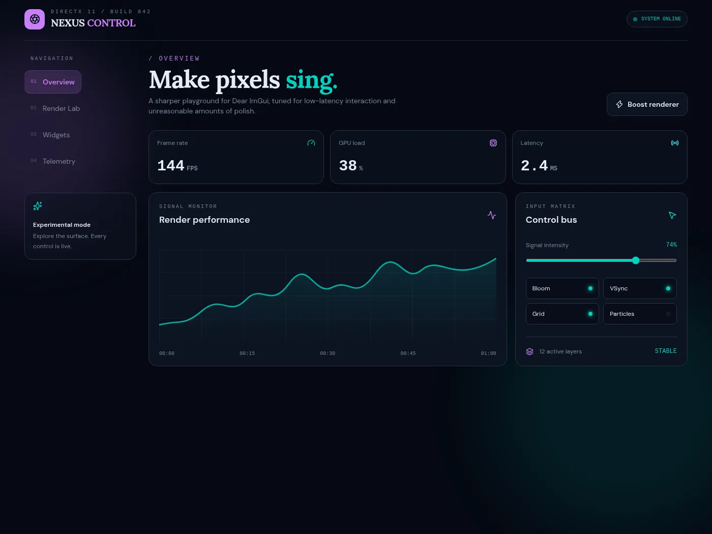 ImGui DX11 UI Showcase