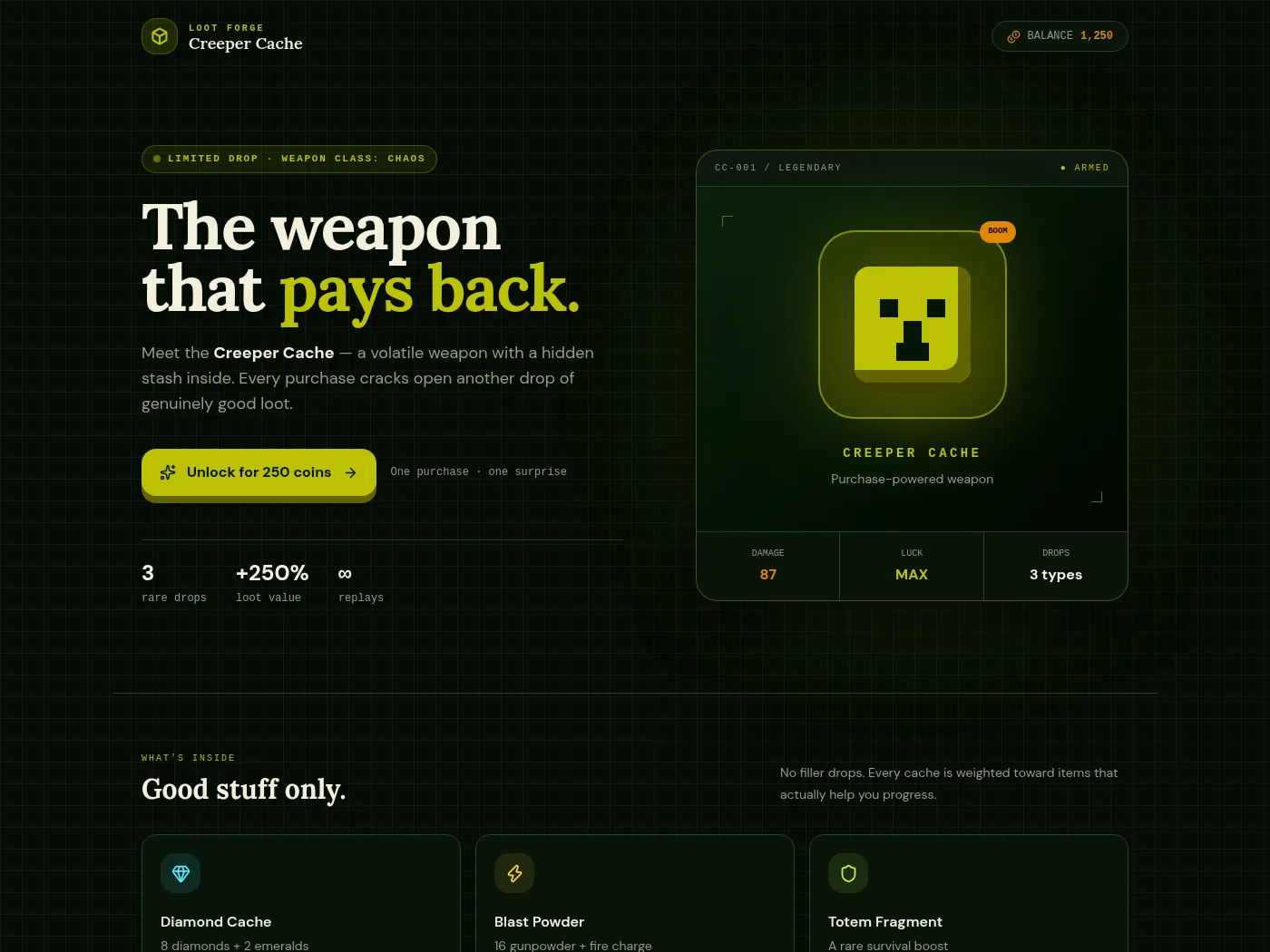 Creeper Loot Weapon