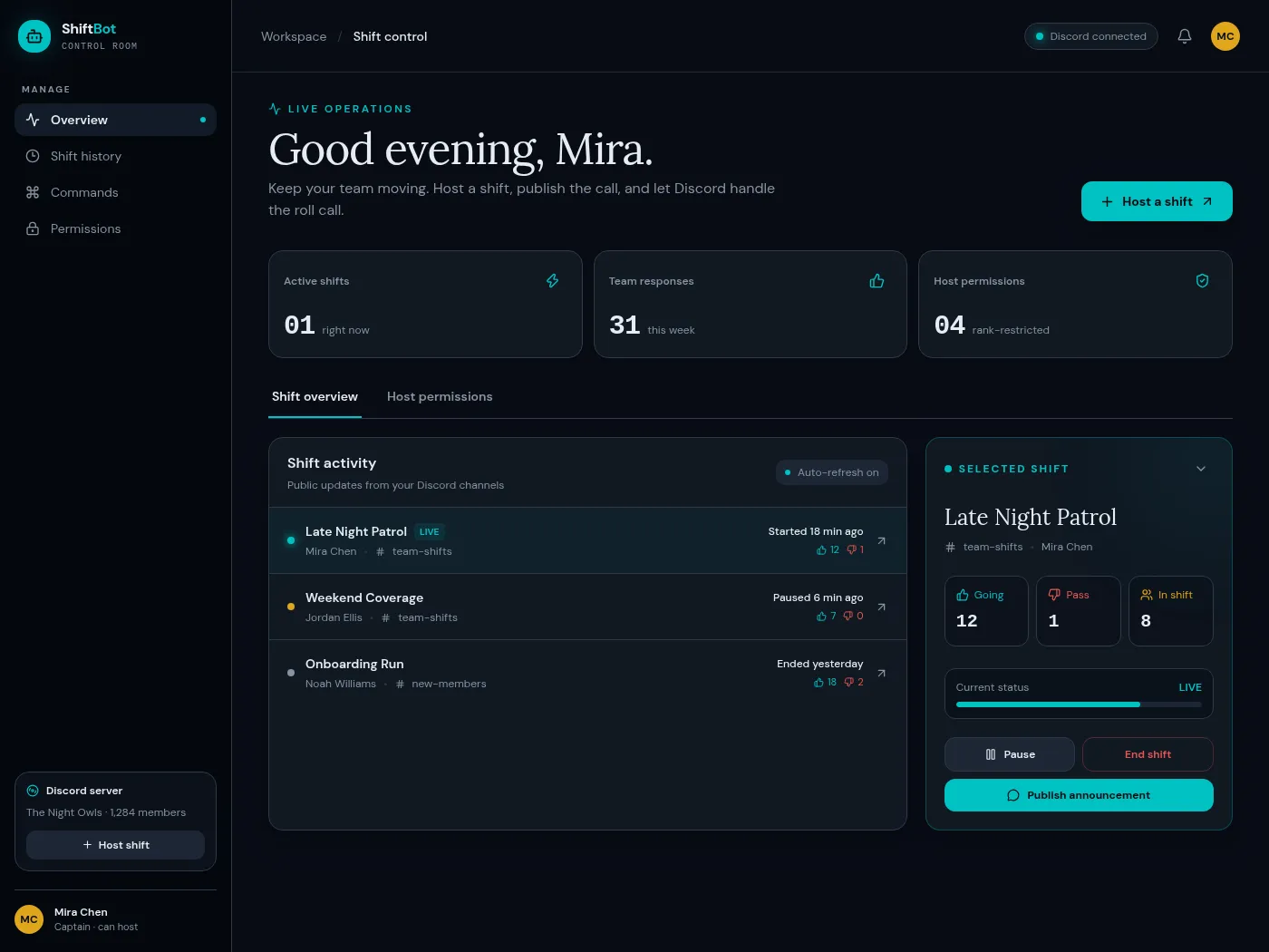 ShiftBot for Discord