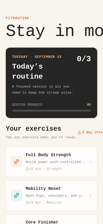 FitRoutine Tracker