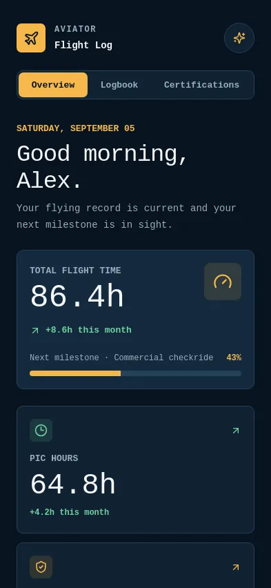 Aviator Flight Log