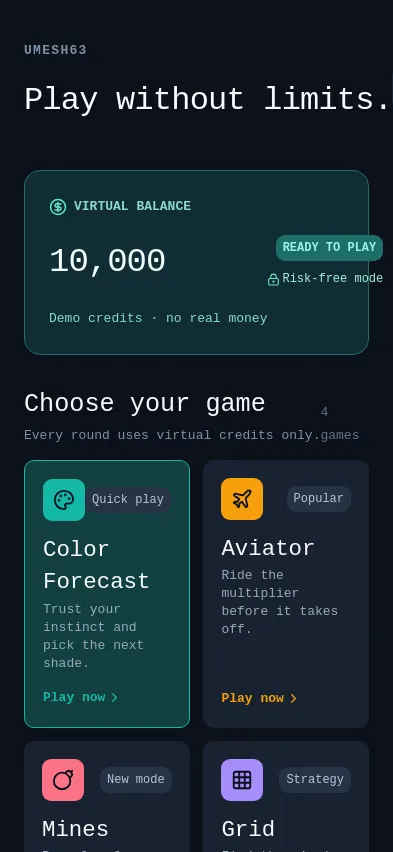 Umesh63 Virtual Credits