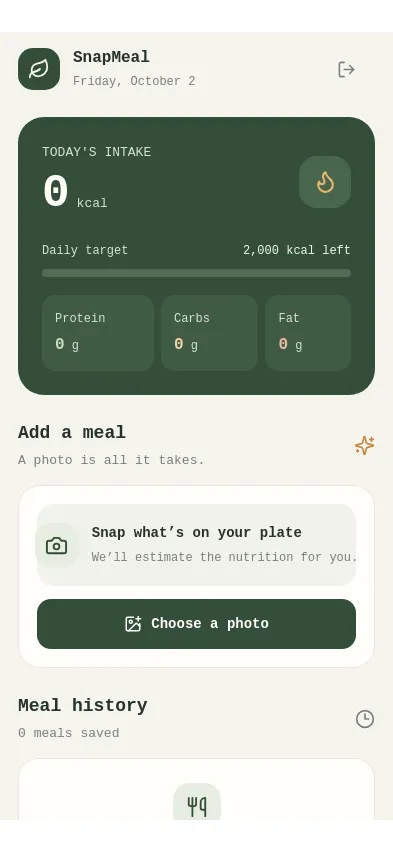 SnapMeal Tracker