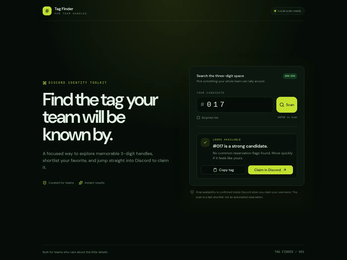 Discord Tag Finder