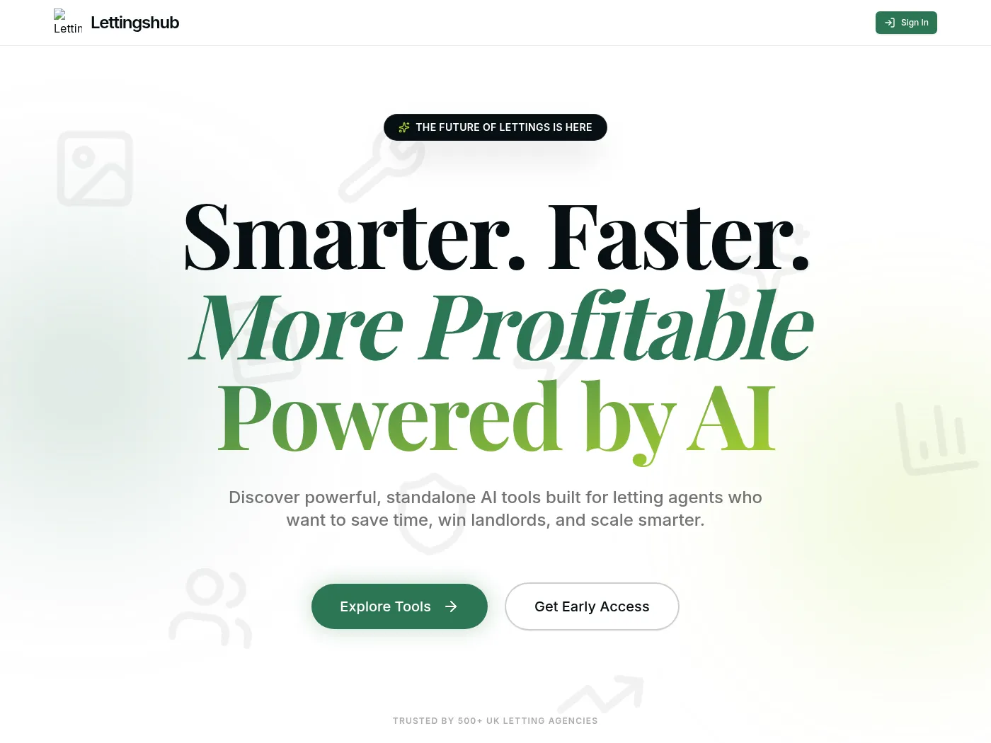 Lettingshub AI Landing – PropTech Tools for Letting Agents