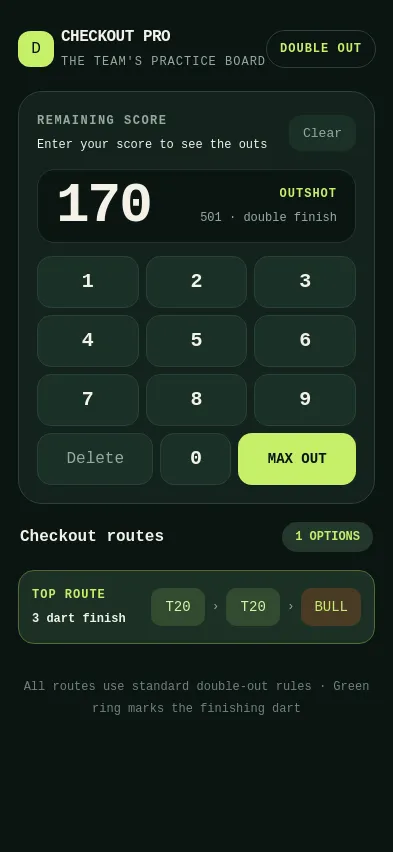 Darts Checkout Pro