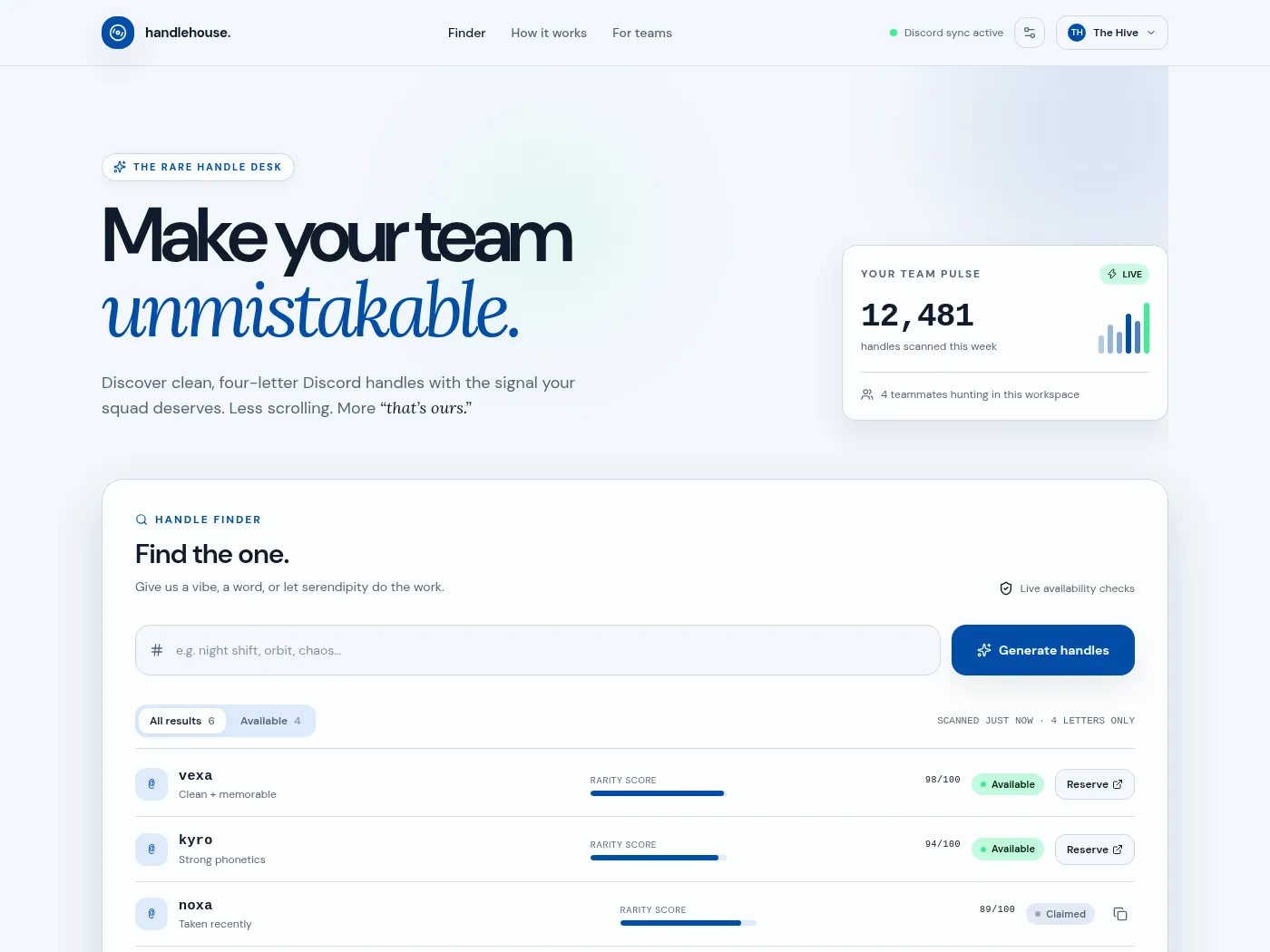 Rare Discord Name Finder