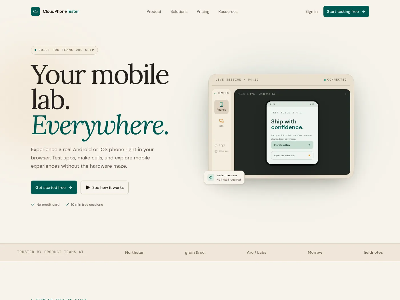 CloudPhone Tester