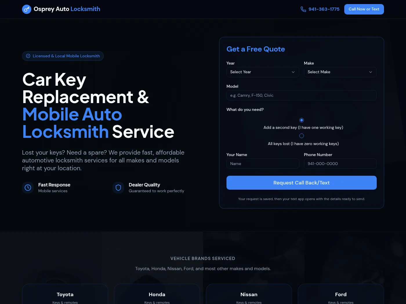 Osprey Auto Locksmith Site