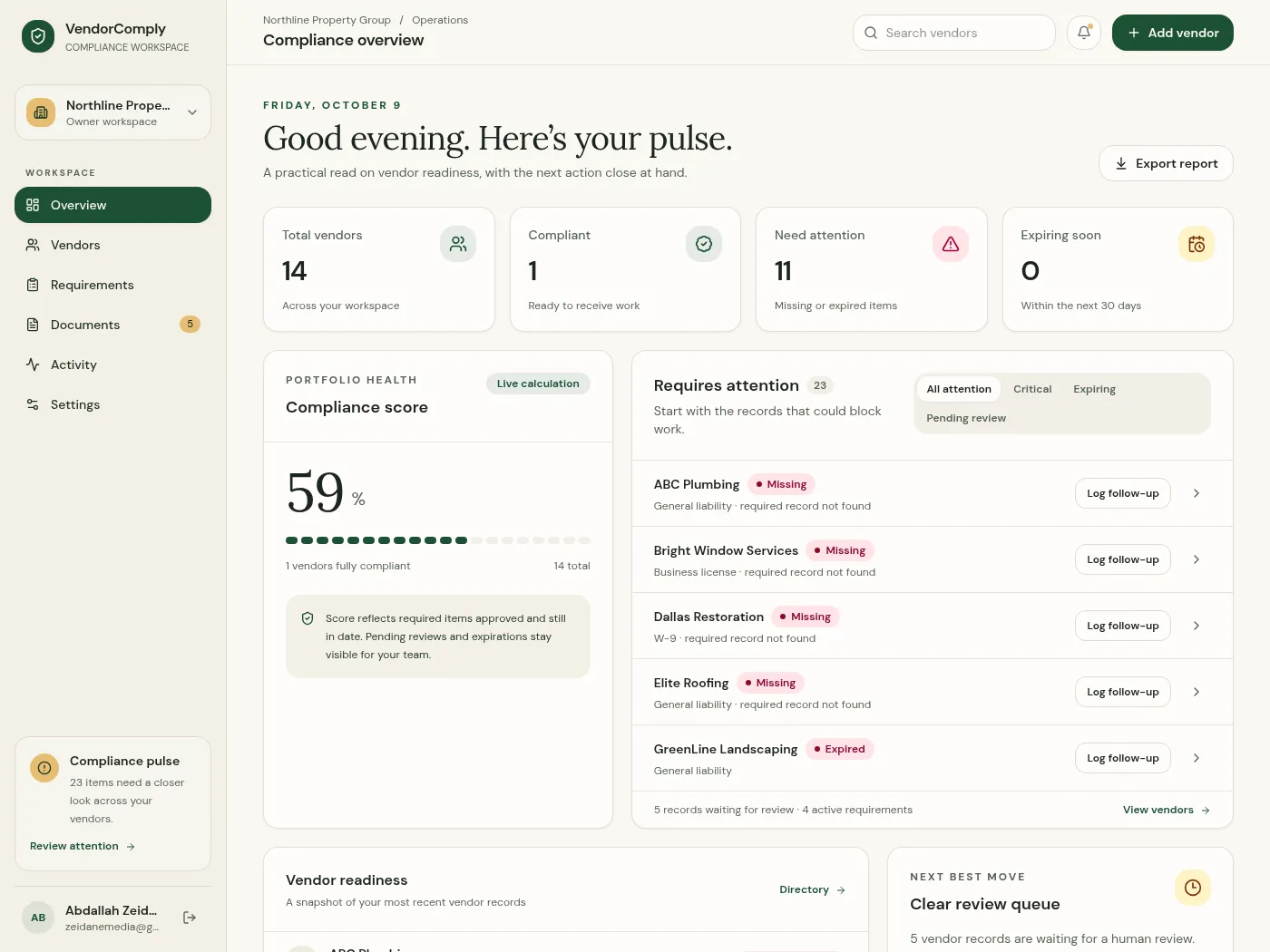 VendorComply SaaS Platform