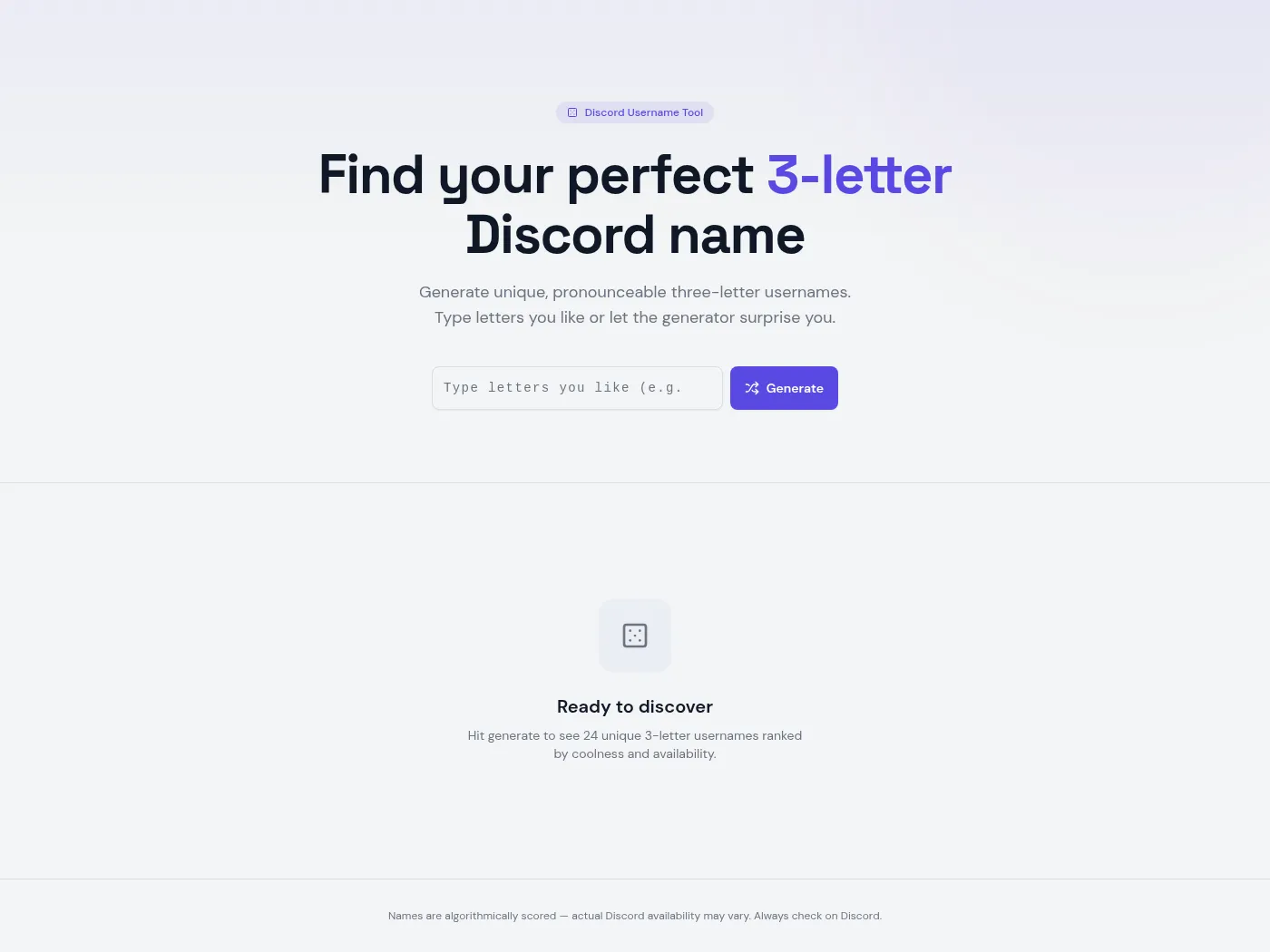 Discord 3-Letter Picker