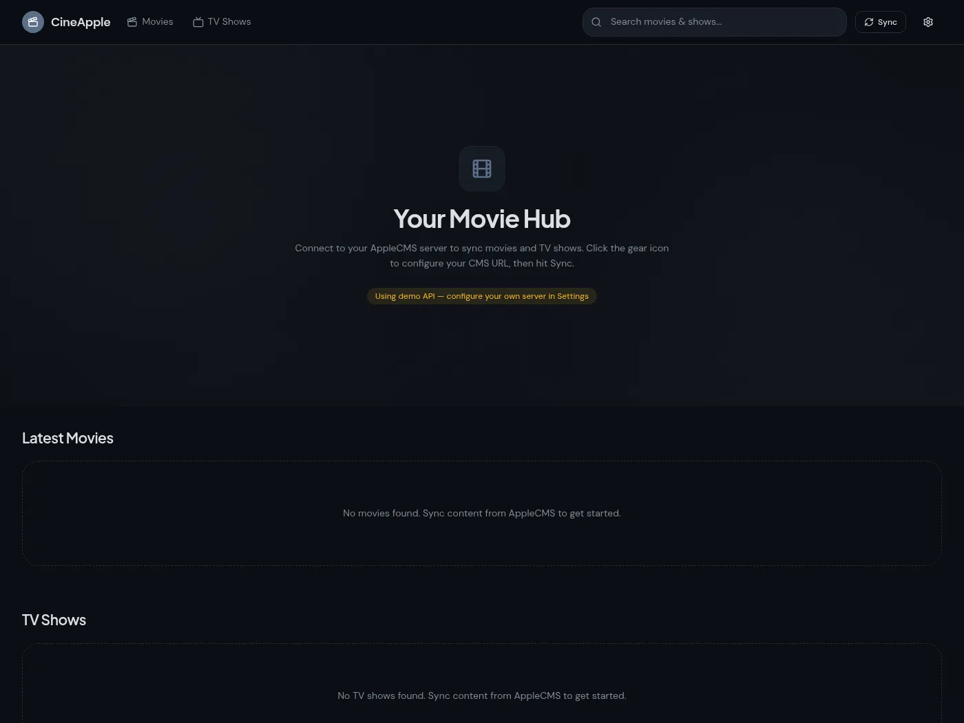 CineApple CMS Hub
