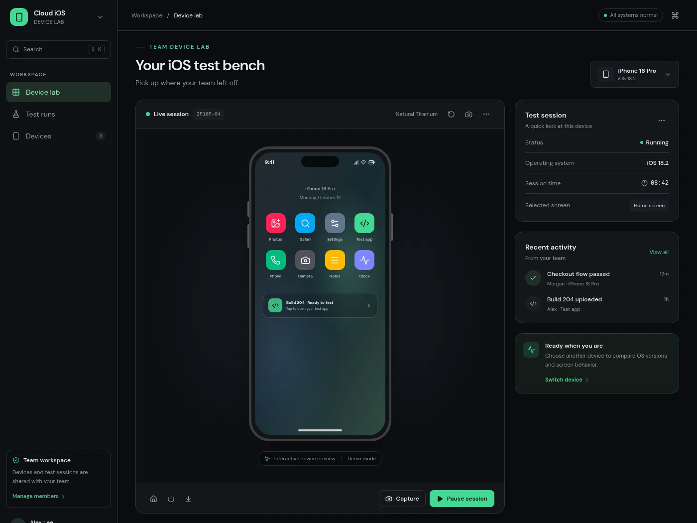 Cloud iOS Device Lab