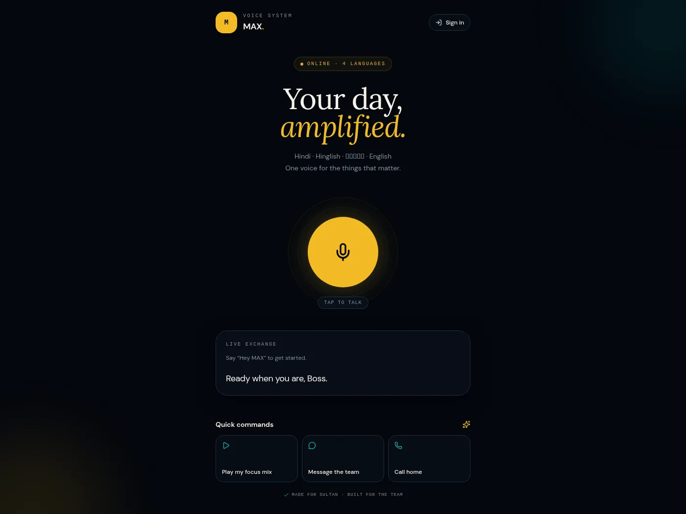 MAX AI Voice Assistant