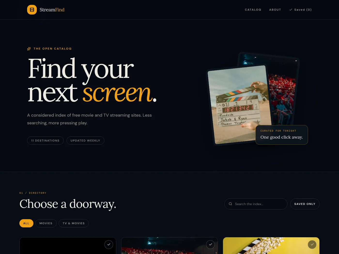 StreamFind Catalog