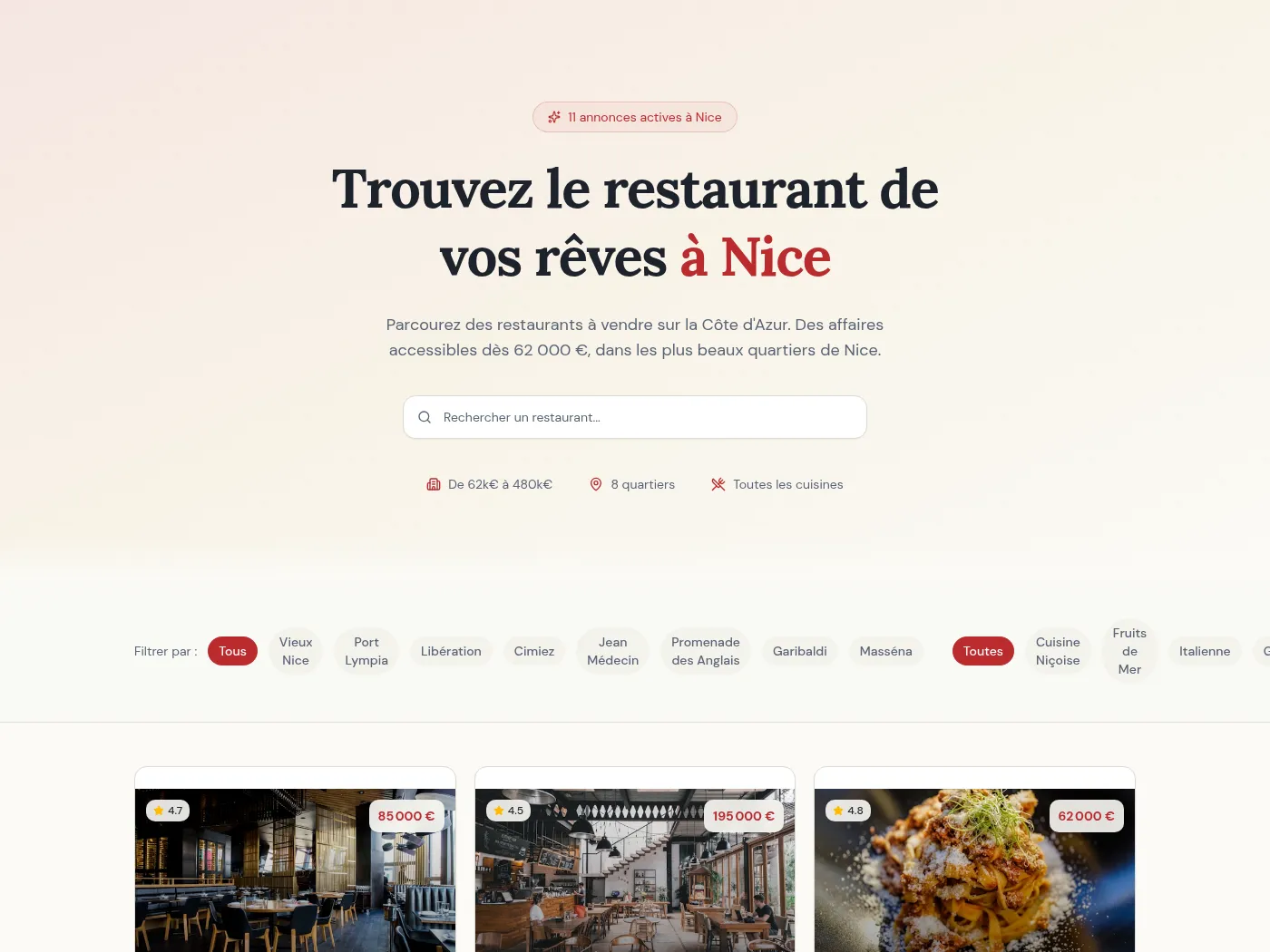 Nice Restaurant Finder
