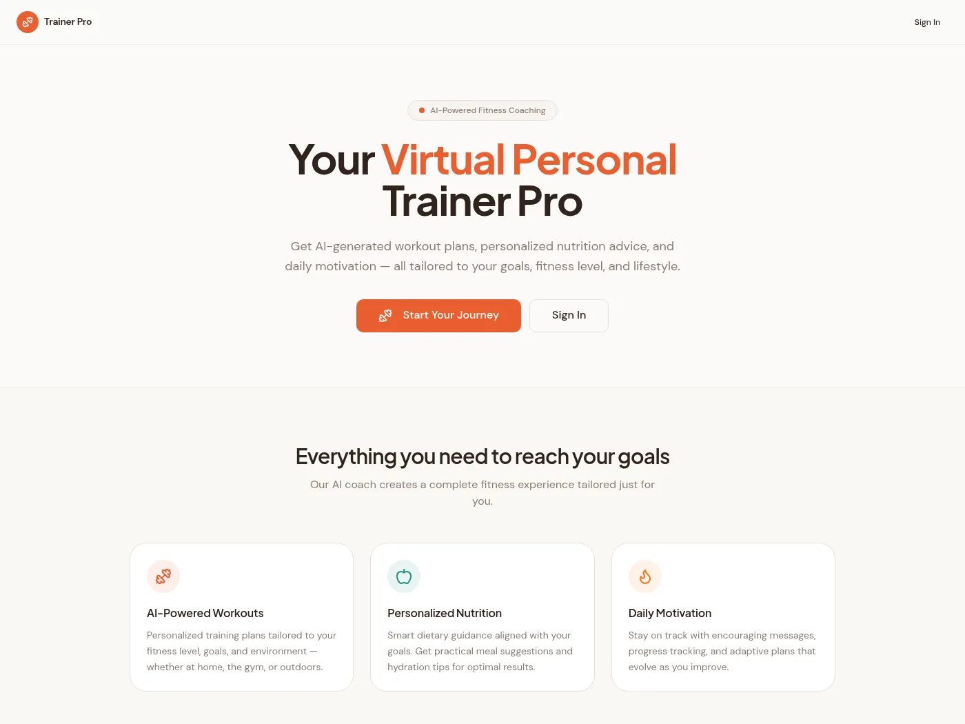 Virtual Personal Trainer Pro