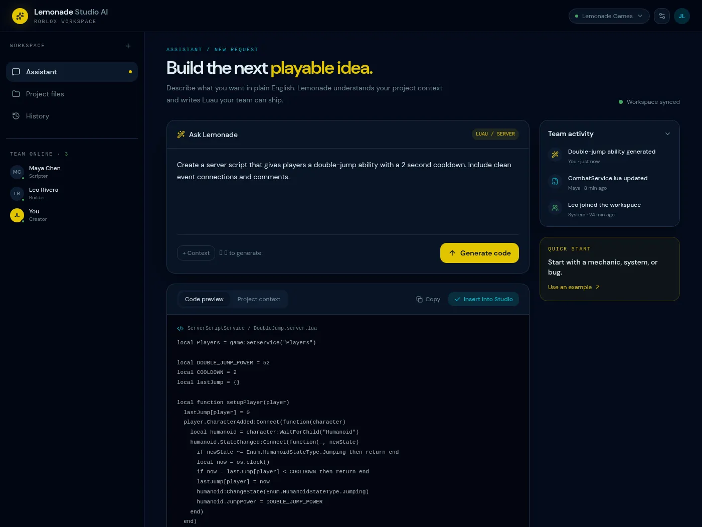 Lemonade Studio AI