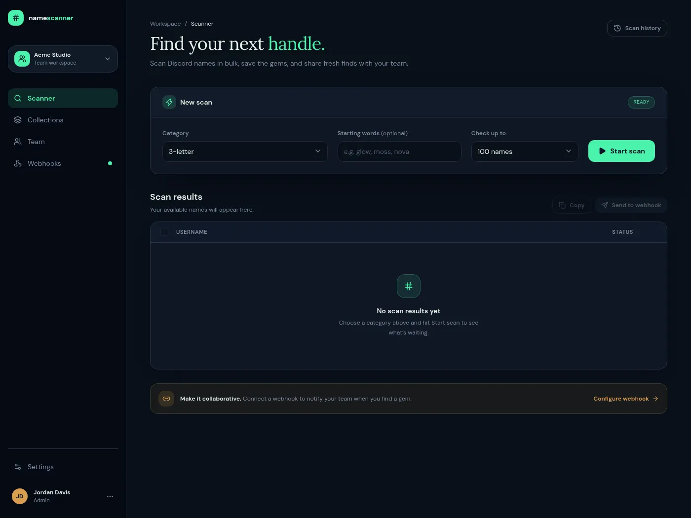 Discord Name Scanner