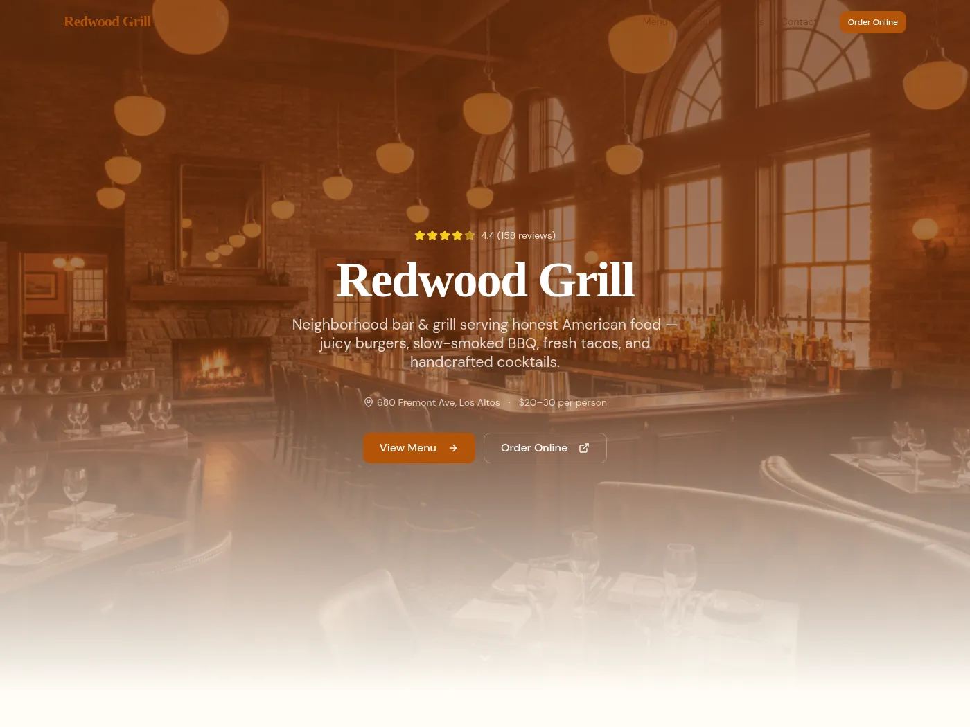 Redwood Grill WebSite