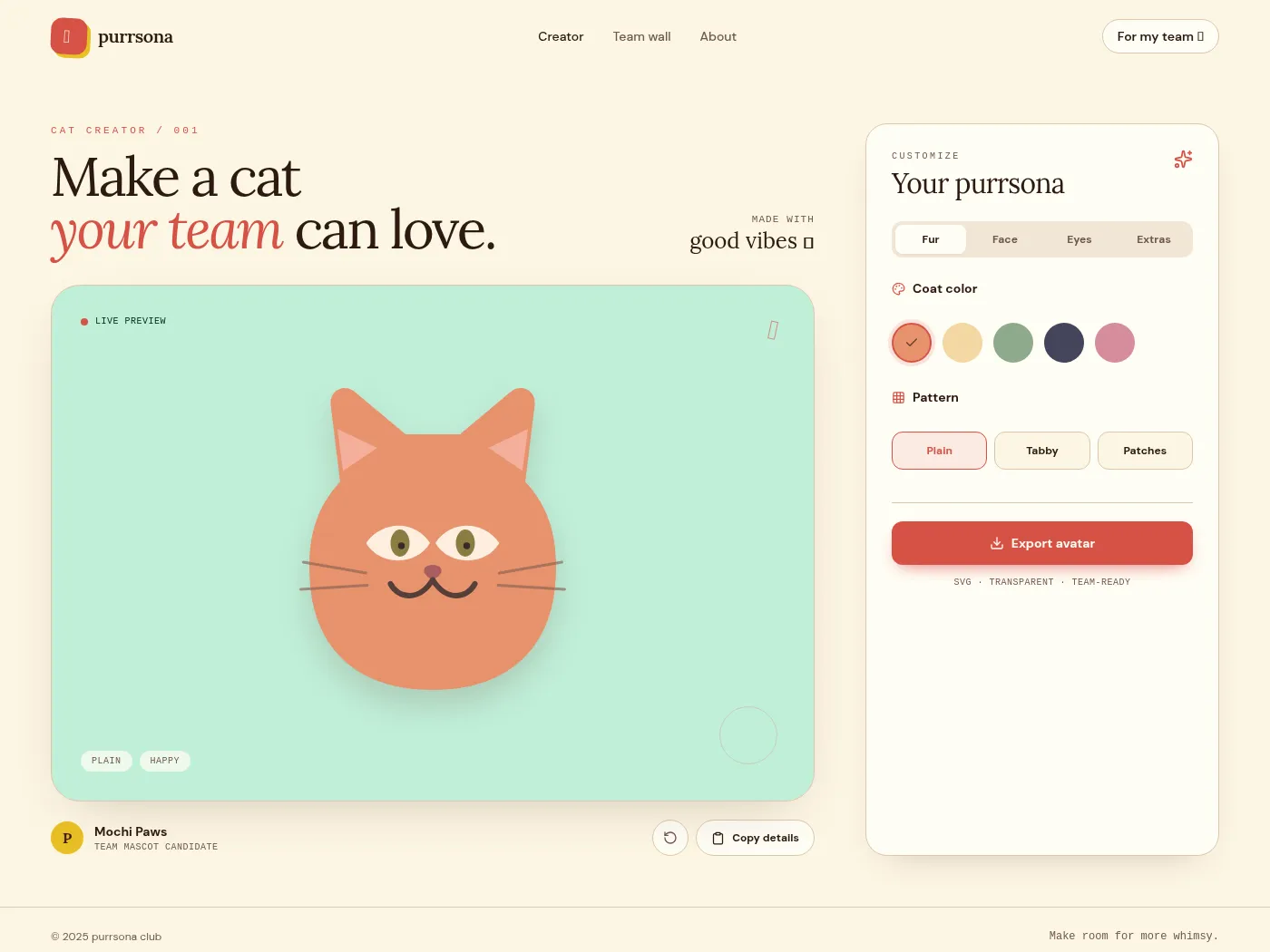 Purrsona Cat Creator