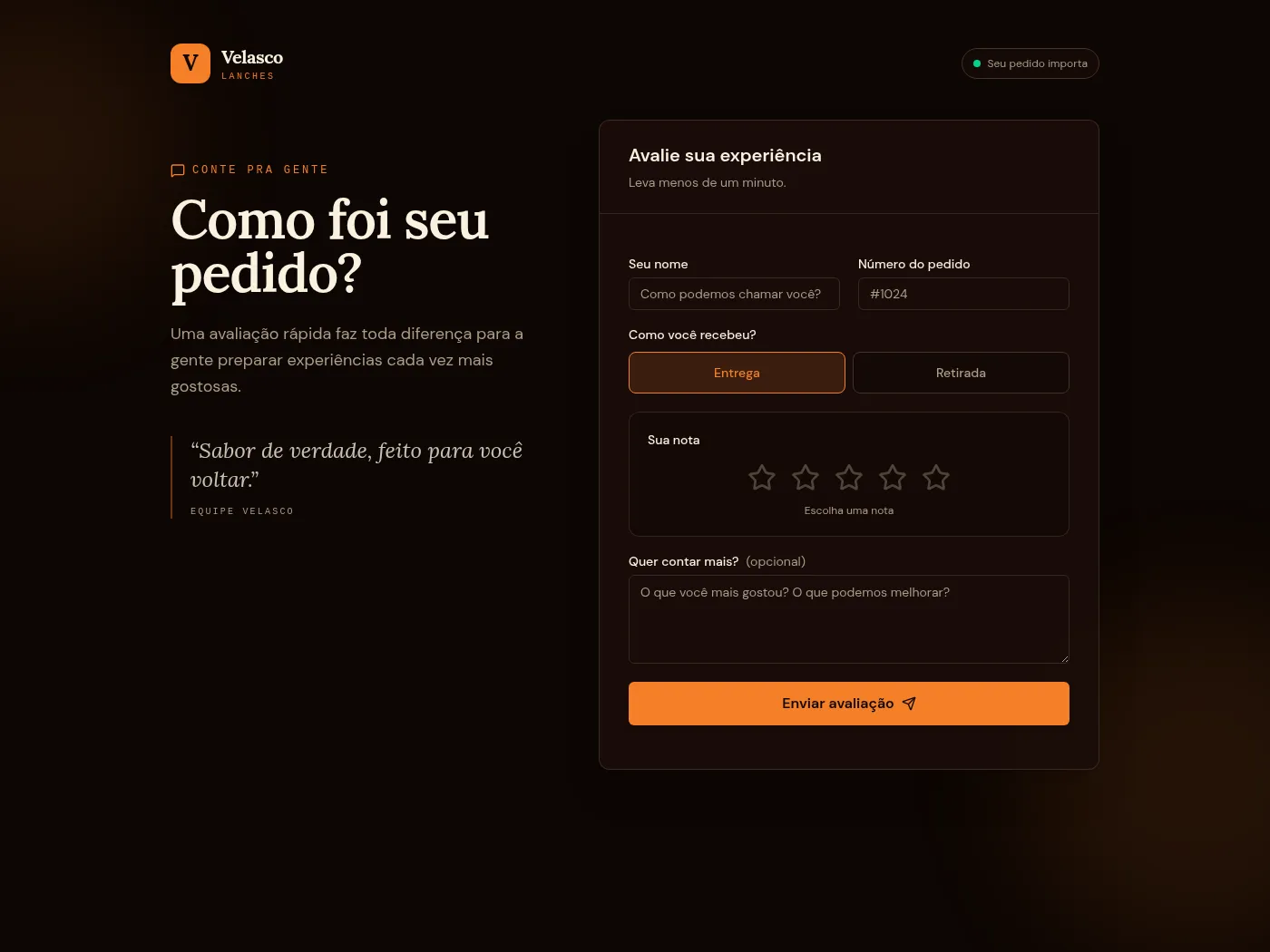 Velasco Lanches WebApp