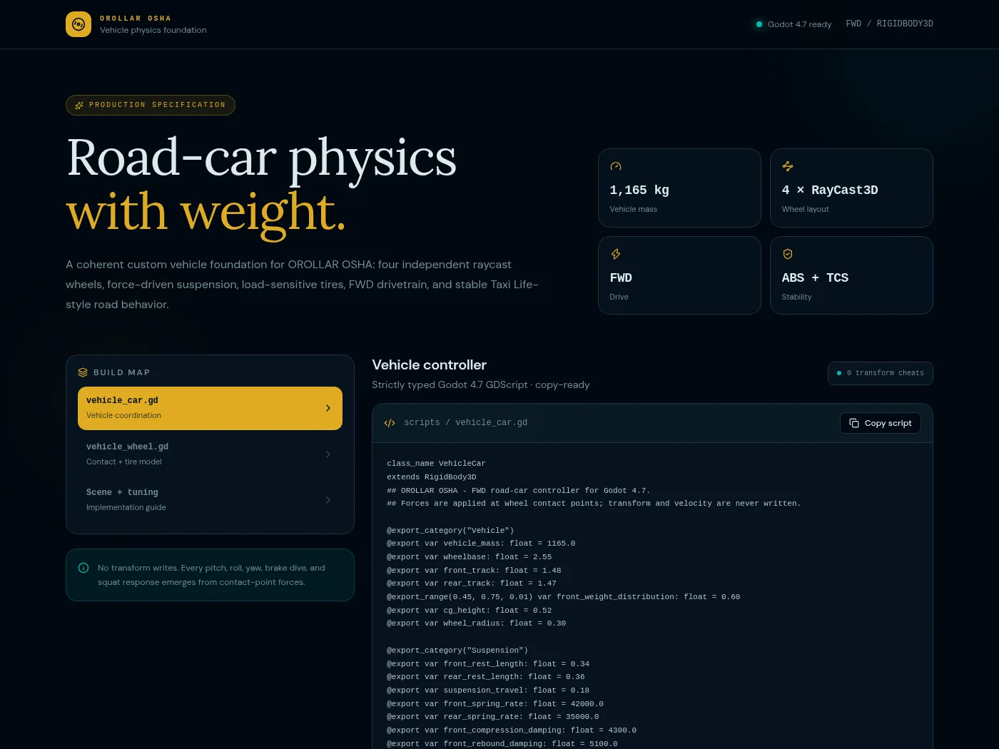 Orollar OSHA Car Physics