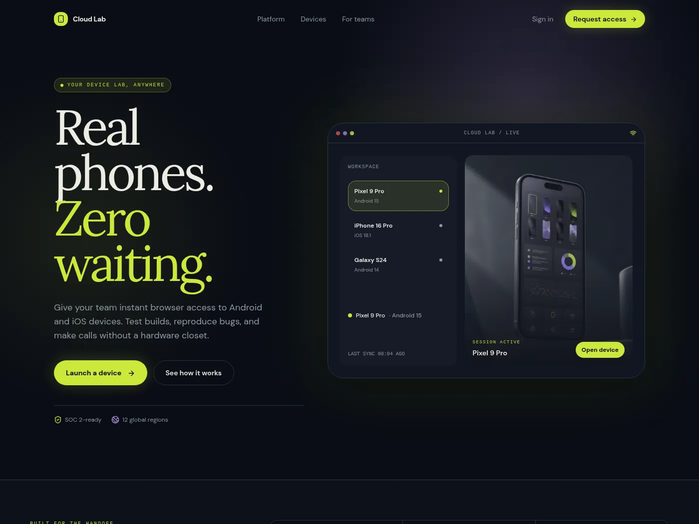 Cloud Mobile Device Lab