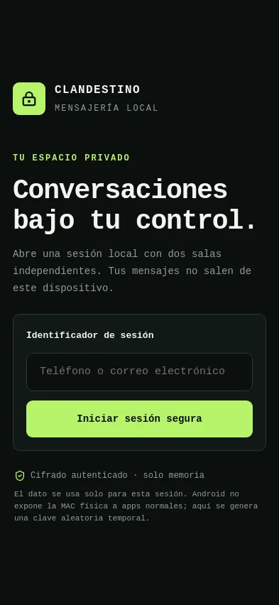 Clandestino Secure Chat