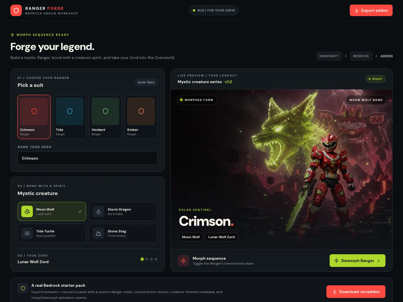 Power Rangers Addon Forge