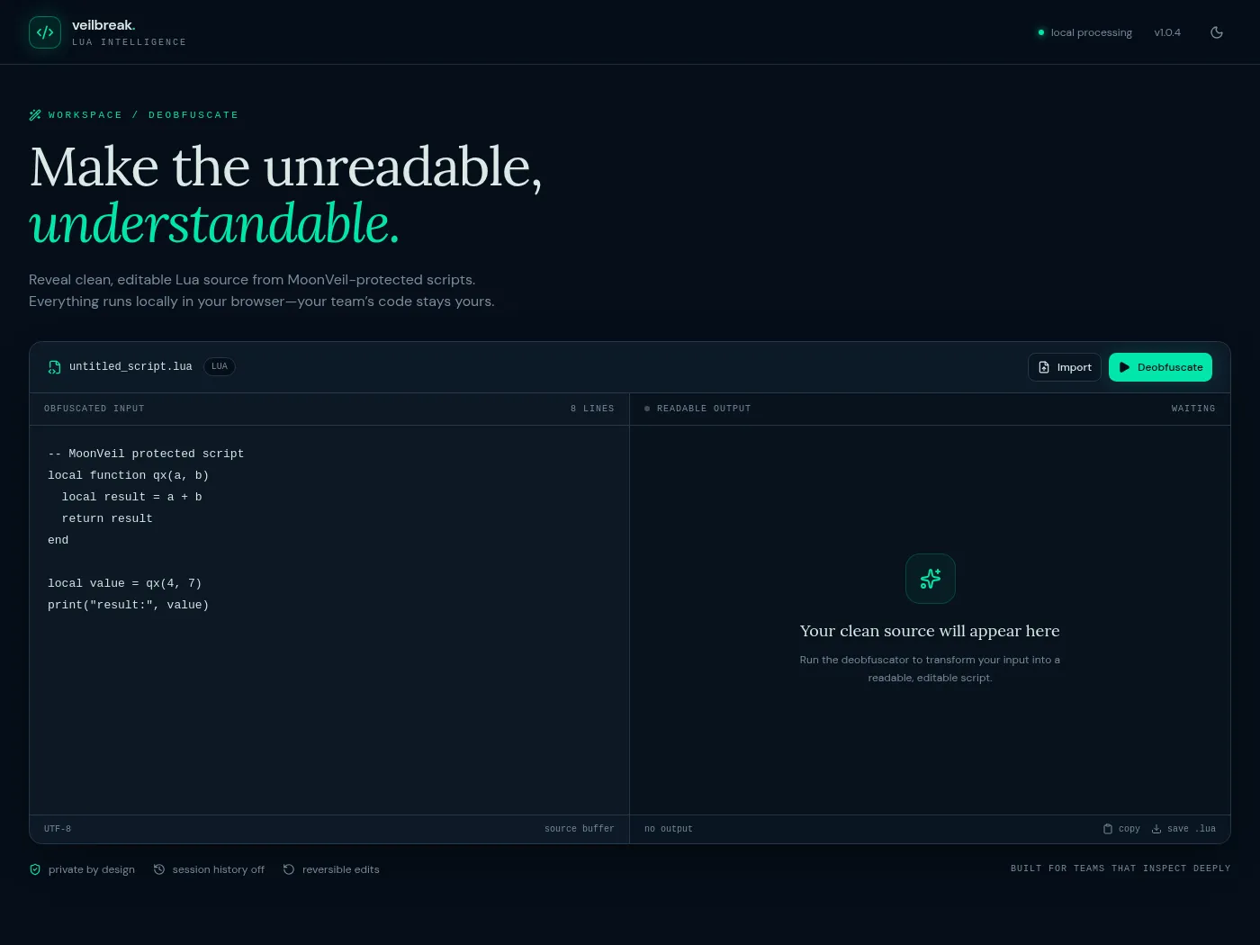 Lua Deobfuscator Web Tool