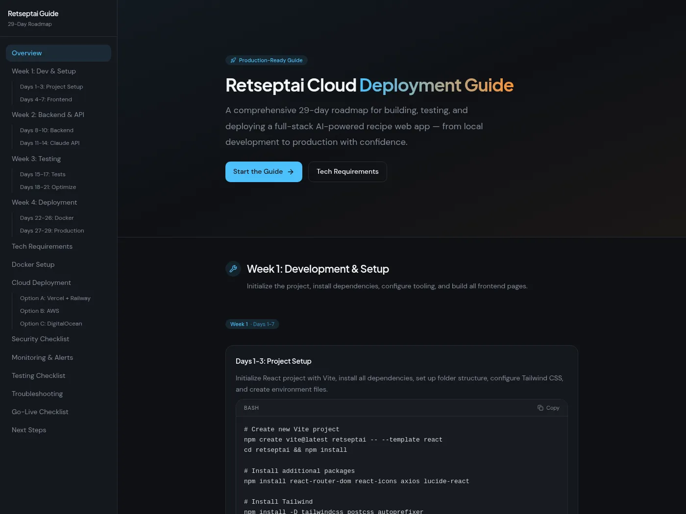 Retseptai Cloud Guide
